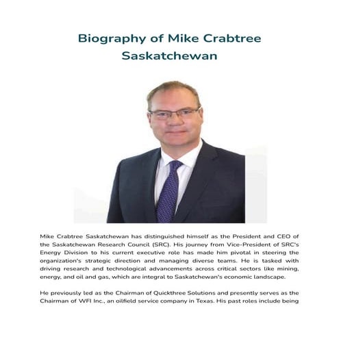 Biography of Mike Crabtree Saskatchewan | PDF