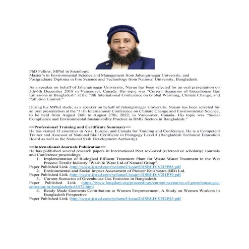 Biography of Mohammad Anamul Haque Nayan | PDF