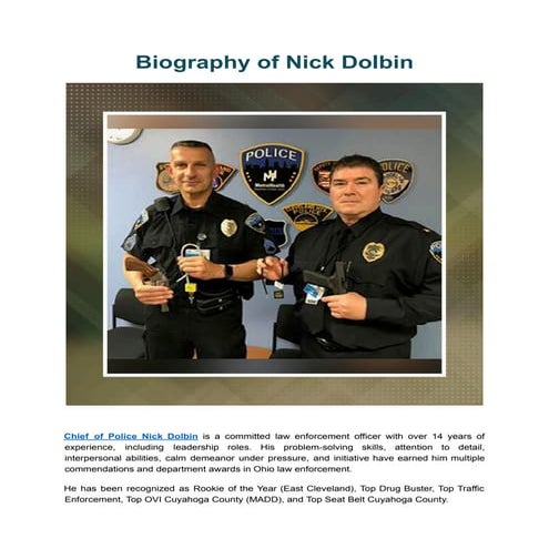 Biography and career history of Nick Dolbin | PDF