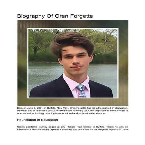 Biography Of Oren Forgette | Student | Buffalo, NY .pdf