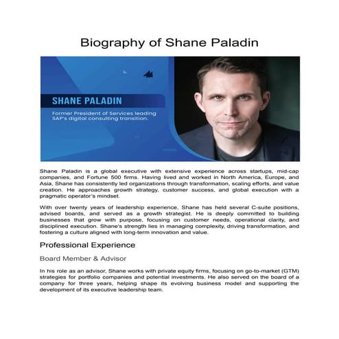 Shane Paladin | Chief Revenue and Customer Officer | PDF