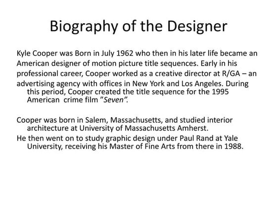 Kyle cooper interview questions | PPT