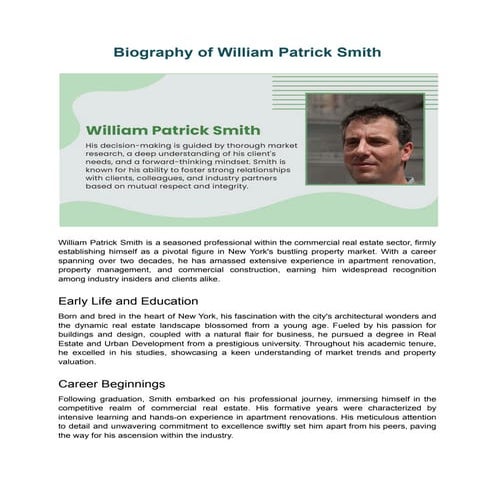 William Patrick Smith | Seasoned Professional in the Commercial Real ...