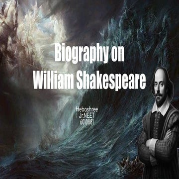 Biography on William Shakespeare.pdf class 11 | PDF