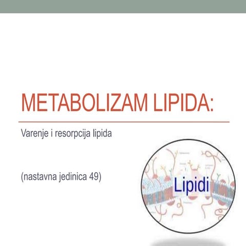 Metabolizam lipida | PPTX