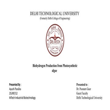 Biohydrogen Production from Photosynthetic Algae: Methods and ...