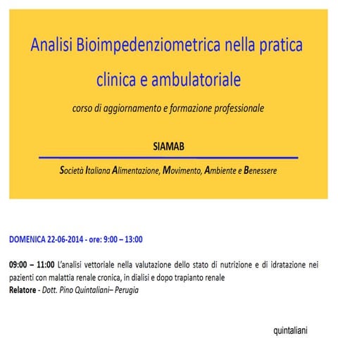 Bioimpedenza in dialisi | PPT