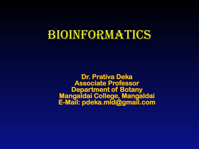Lecture 1 Bioinformatics Free Lecture Download Pptx