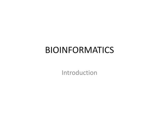 Bioinformatics | PPT