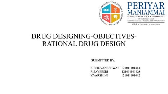 Rational drug design | PPT | Pharmaceutical Industry | Industries