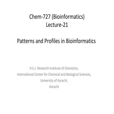 Bioinformatics Lecture Xxi Ppt