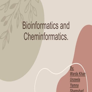 A study of bioinformatics And Cheminformatics | PPTX