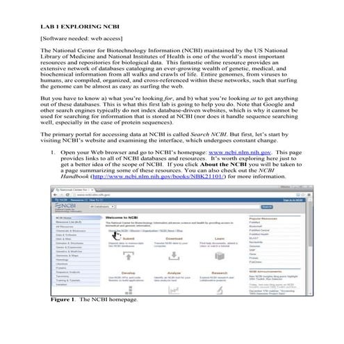 Bioinformatics Lab01.docx | Search | Internet
