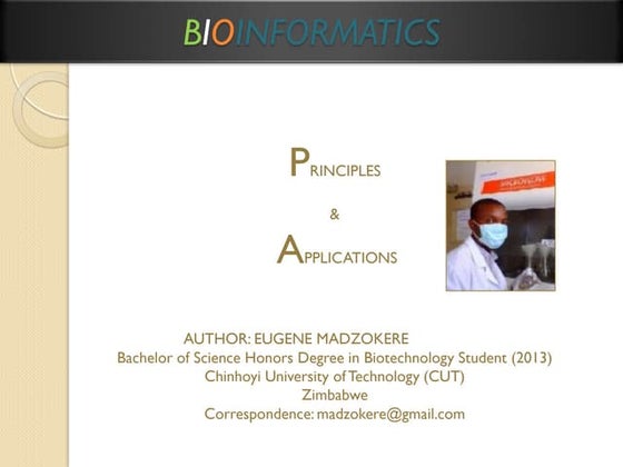 Application of bioinformatics | PPTX