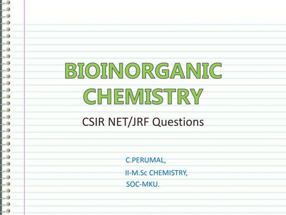 INORGANIC BIOMOLECULES ( BIOINORGANIC CHEMISTRY) | PPTX