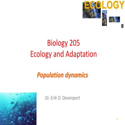 Lecture 9: Population Ecology | PPTX