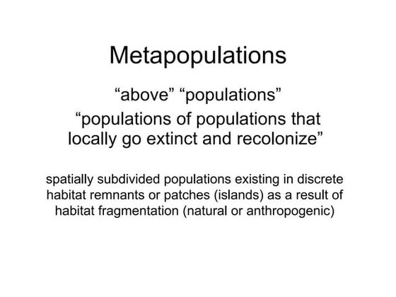 Metapopulation | PPT