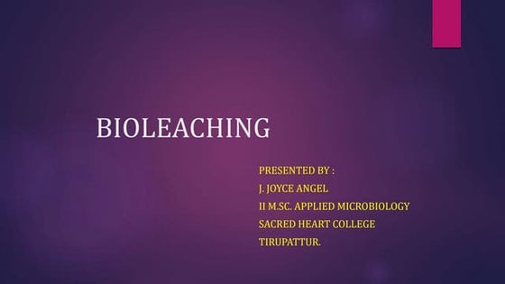 Biomining | PPTX | Chemistry | Science