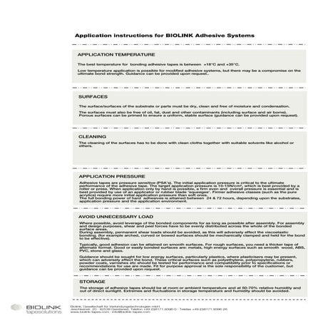 Biolink adhesive tape_application_guide | PDF