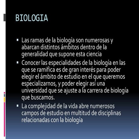 Ramas de la_biologia | PPT