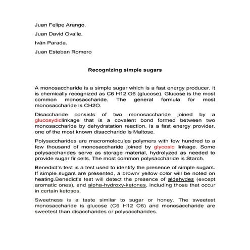 Biologia 9 simple sugars | DOCX