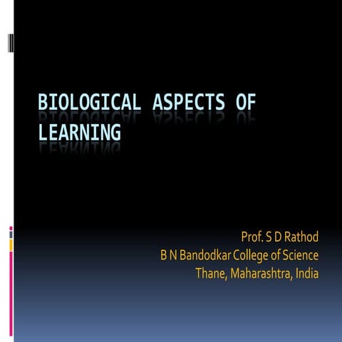 Ethology: Biological aspects of learning | PPTX