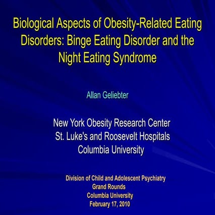 Obesity and eating disorders | PPTX