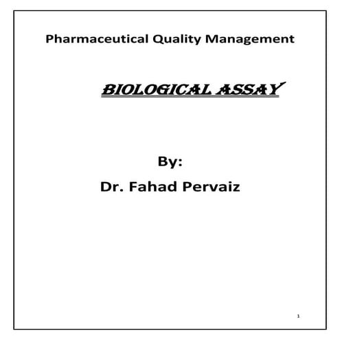 Principles & types of bioassay | PPTX