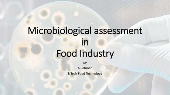 INDICATOR MICROORGANISMS in food microbi | PPTX