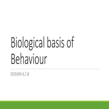 Biological basis of Behaviour of Humans. | PPT