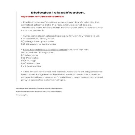 Biological classification revised......class11th | DOCX