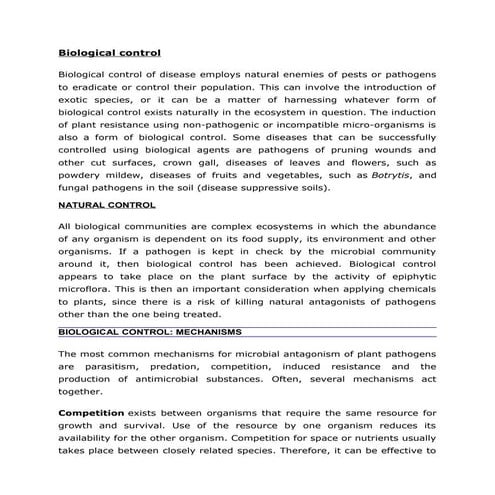 Biological control | DOC