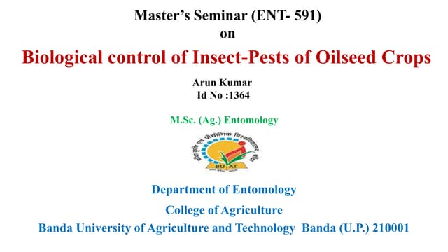 BIOLOGICAL PEST CONTROL METHOD IN ORGANIC FARMING.pptx | Agriculture ...