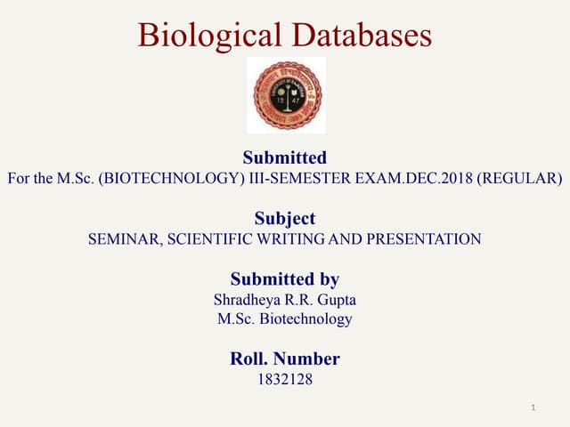 Biological Databases Ppt