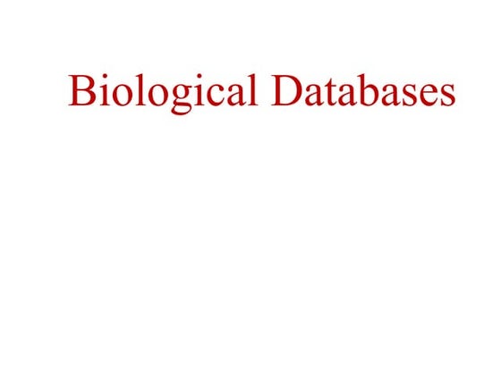 Introduction Of Biological Database Ppt