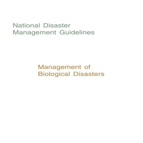 Management of Biological Disasters: NDMA GUIDLINES | PDF
