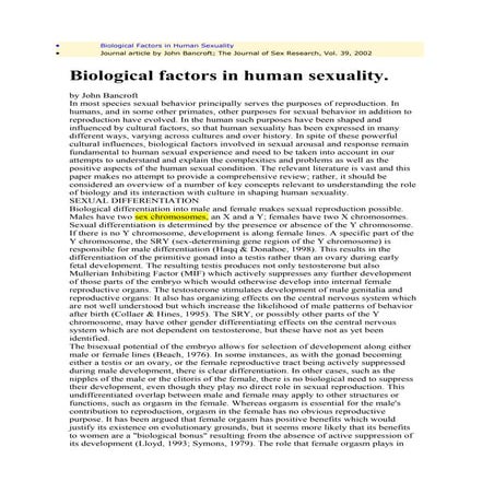 Biological factors in human sexuality | DOC