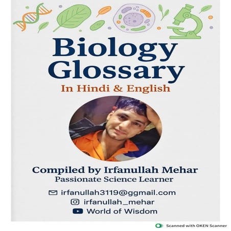 Biological Bilingual Glossary Hindi and English Medium | PDF
