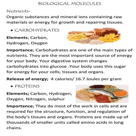 Biological molecules | PDF