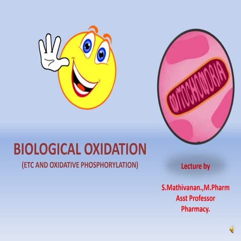 Biological oxidation of ATP synthesis - Part II | PPT