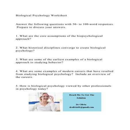 Biological Psychology WorksheetAnswer the following questions | DOCX ...