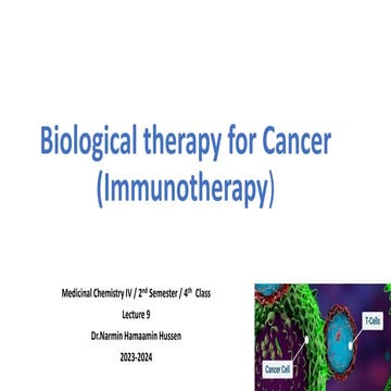 Biological therapy for cancer/ Medicinal chemistry | PDF