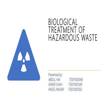 Biological treatment of hazardous waste | PPTX