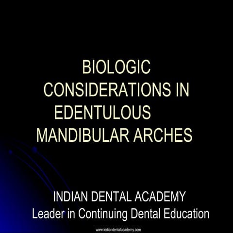 Biologic considerations in edentulous mandibular arches/ dental crown ...