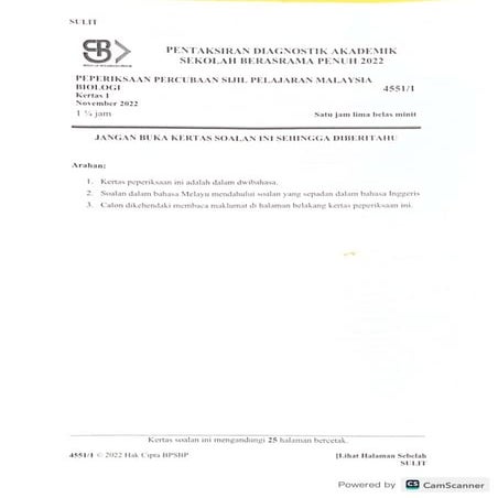 Biologi K1 Trial Sbp 2022 Pdf
