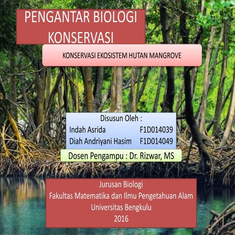 Pengantar biologi konservasi "hutan mangrove" | PPTX
