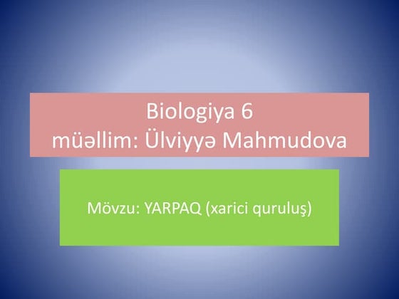 Biologiya 7 dərs 1 (biologiya sistematika) | PPT