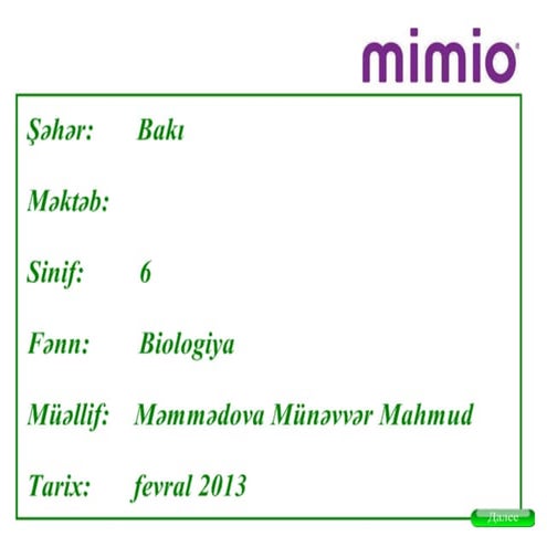 Biologiya 6 mammadova munavvar mahmud | PDF