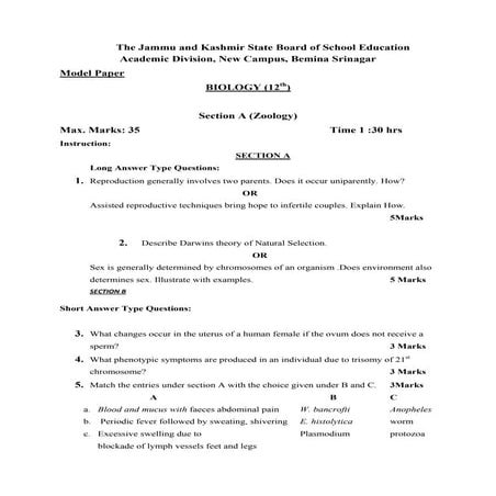 Ce Biology 2002 Paper1(E) | PDF