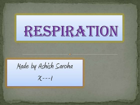 Mr Exham Igcse Respiration Ppt